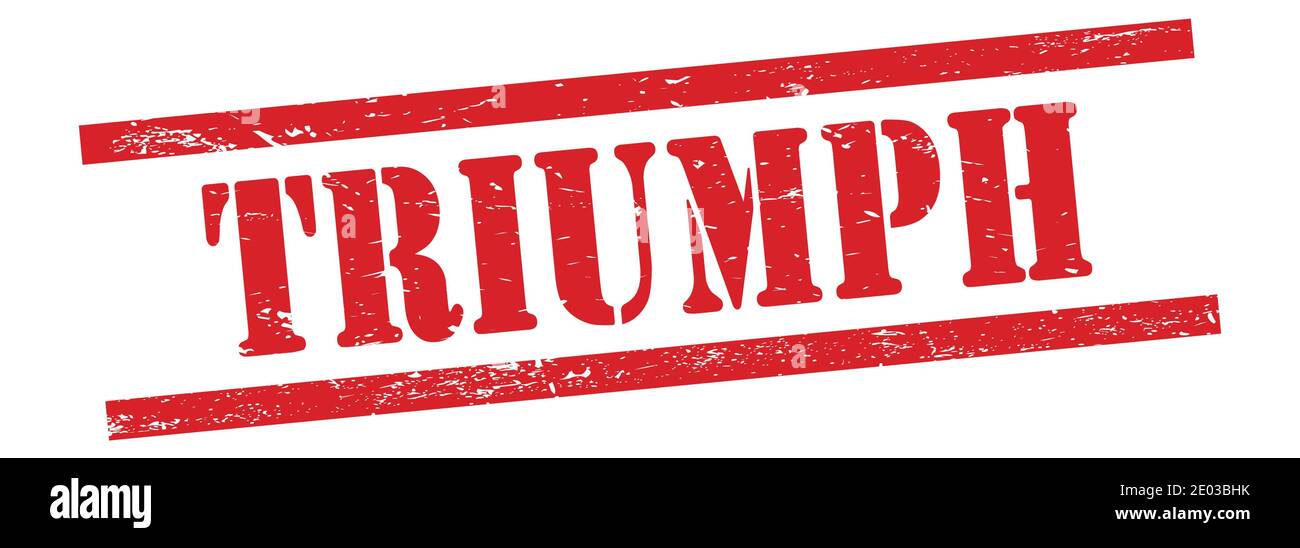 TRIUMPH text on red grungy vintage rubber stamp Stock Photo - Alamy
