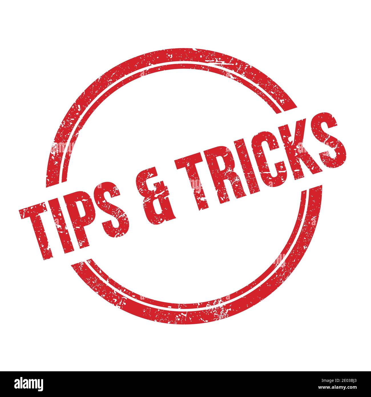 TIPS & TRICKS text written on red grungy vintage round stamp Stock ...
