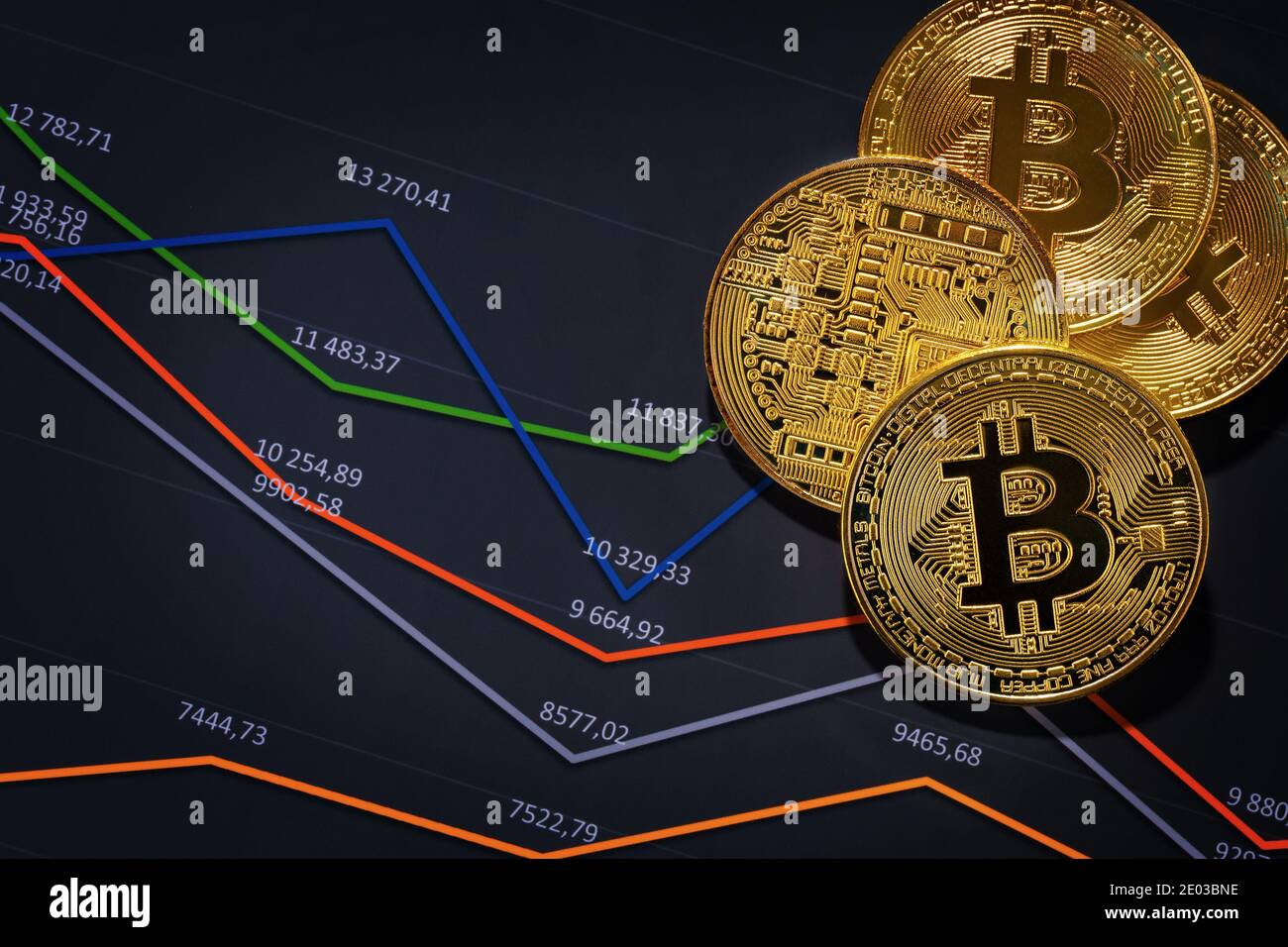 Bitcoin gold coins charts hi-res stock photography and images - Alamy