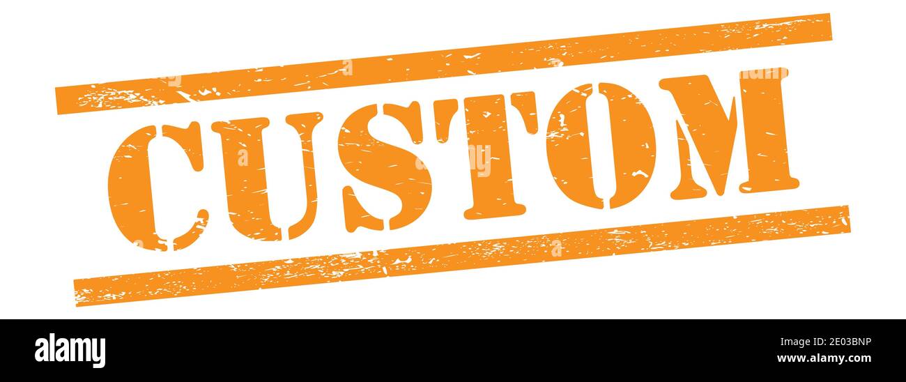 CUSTOM text on orange grungy vintage rubber stamp Stock Photo - Alamy