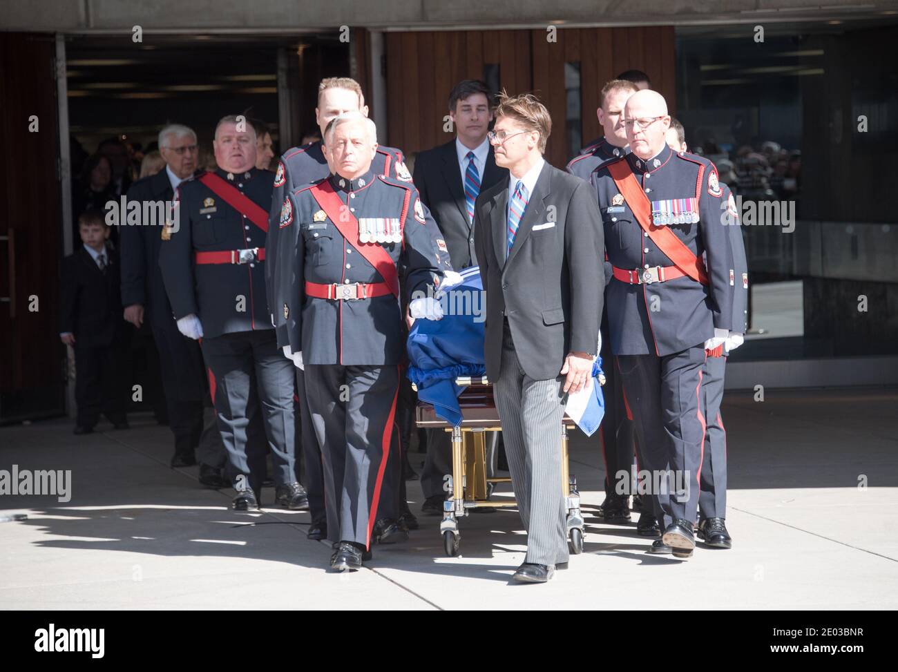 Rob Ford, former Toronto Mayor, funeral scenes. The procession walked ...