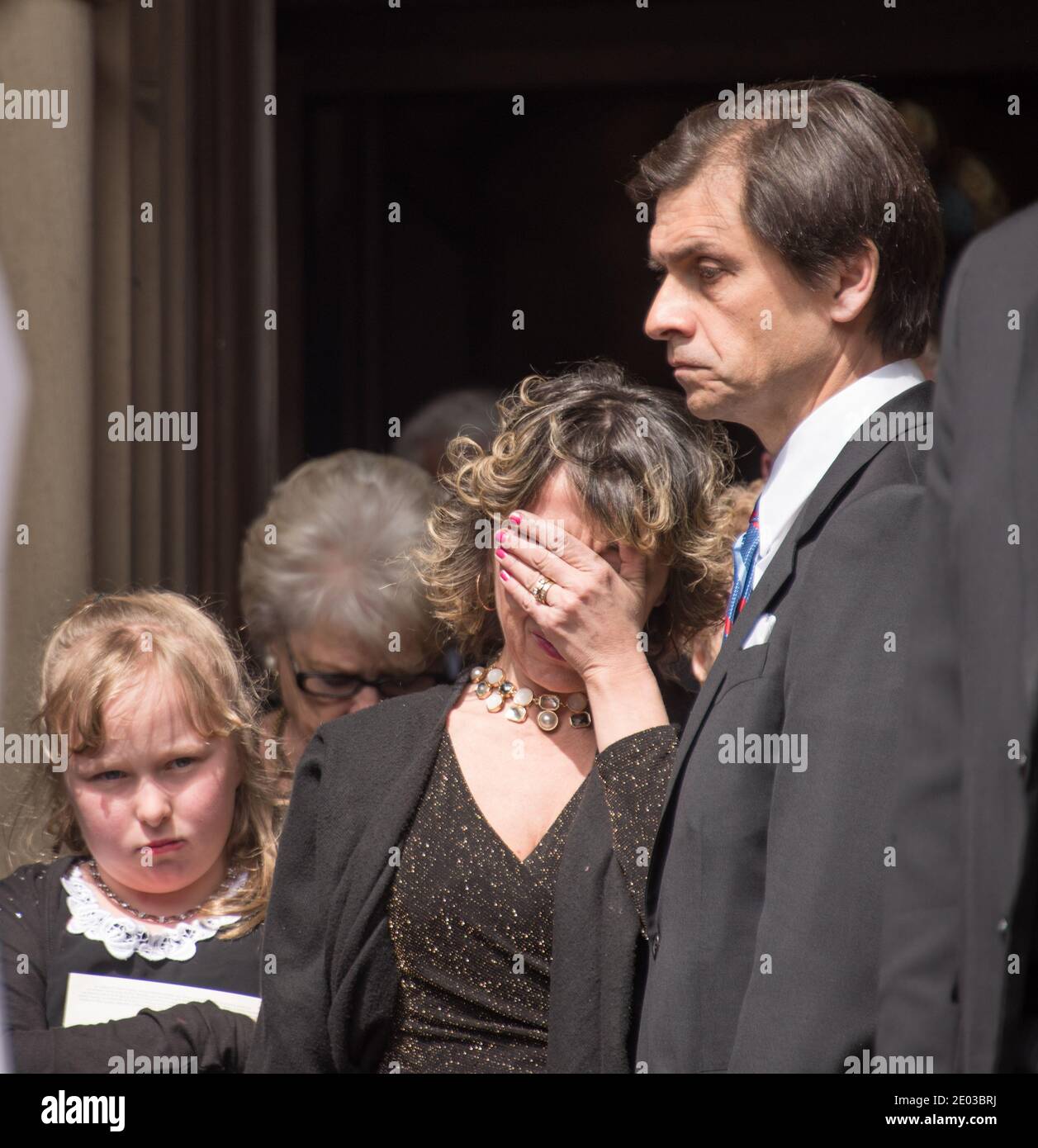 Renata Ford (crying) and Stephanie Ford (child left) as they leave St ...