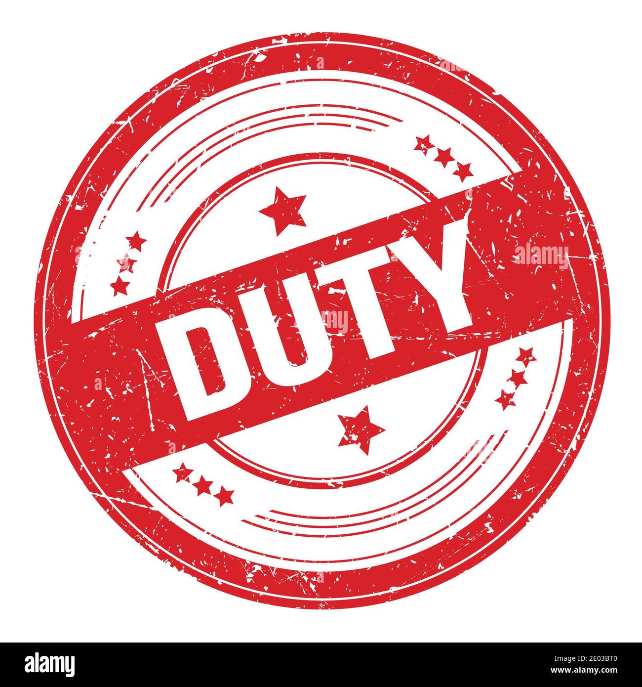 DUTY text on red round grungy texture stamp Stock Photo - Alamy