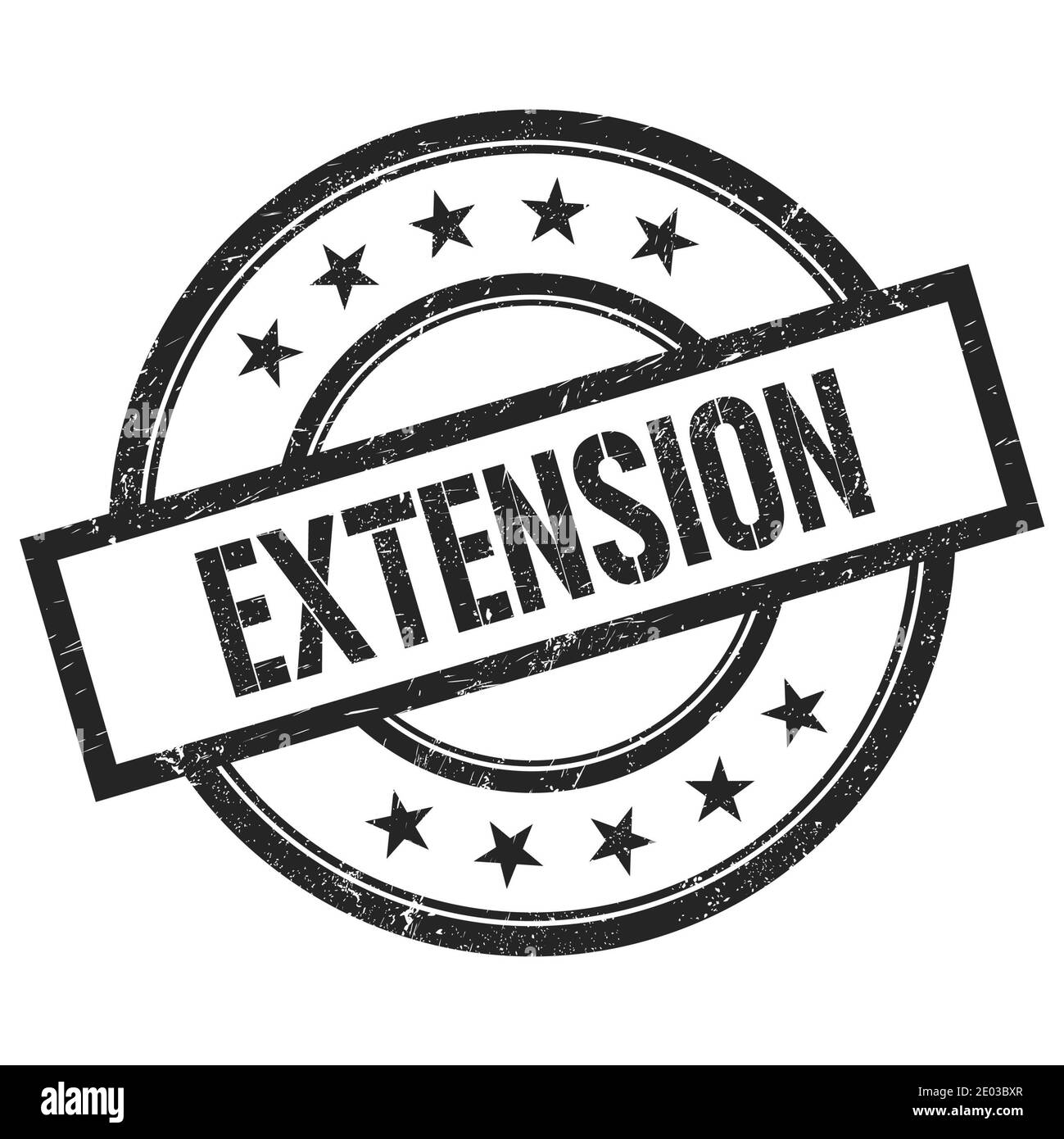 EXTENSION text written on black round vintage rubber stamp Stock Photo ...