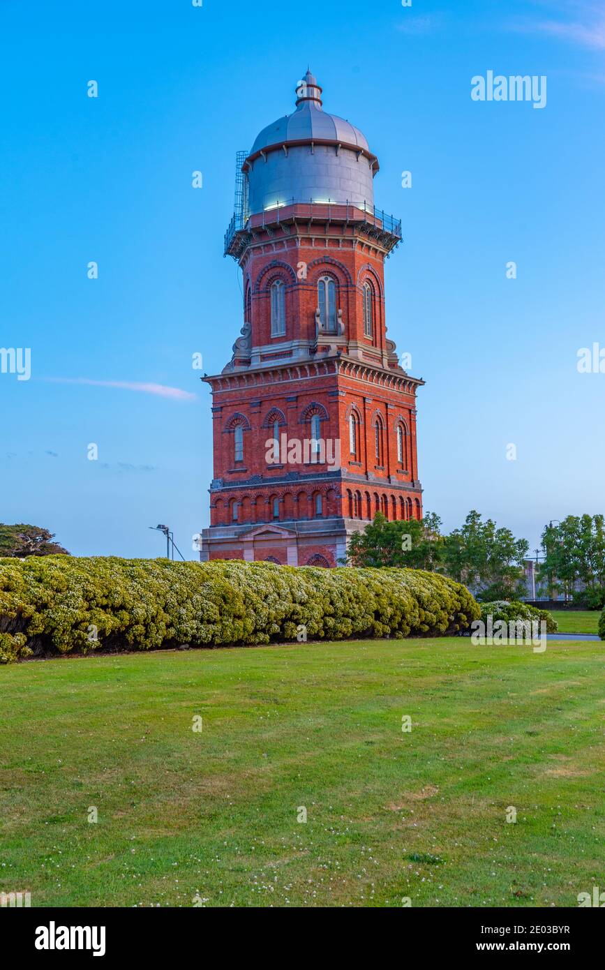 Sunset view of Invercargill Water Tower in New Zealand Stock Photo - Alamy