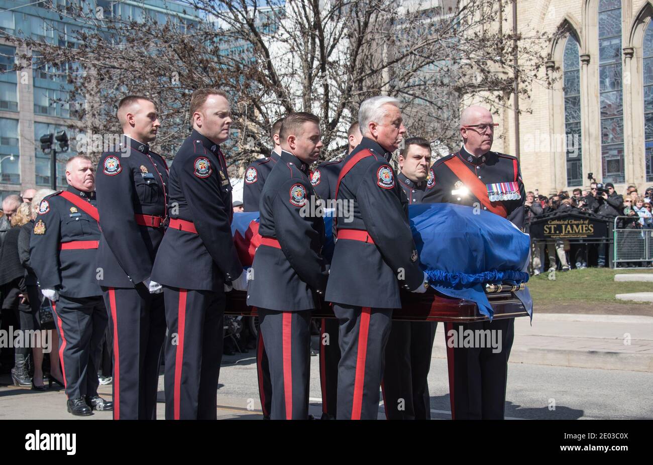 Rob Ford casket entrace ceremony to St. James Cathedral. Rob Ford was a ...