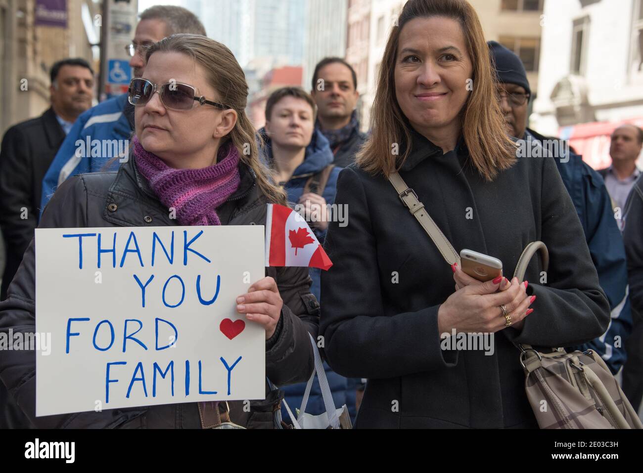 General public attending Rob Ford funeral, Toronto, Canada-March 2016 ...
