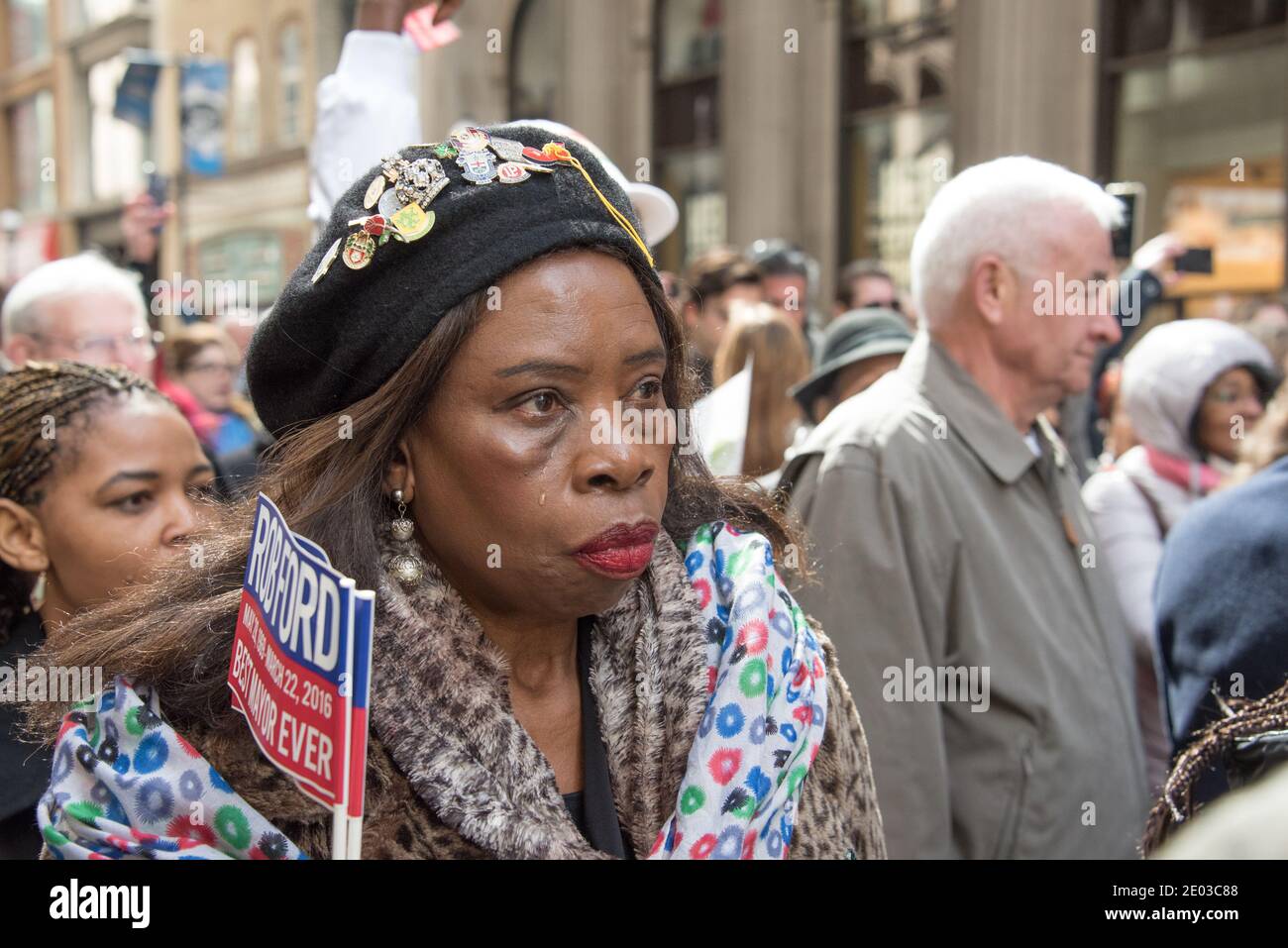 General public attending Rob Ford funeral, Toronto, Canada-March 2016 ...