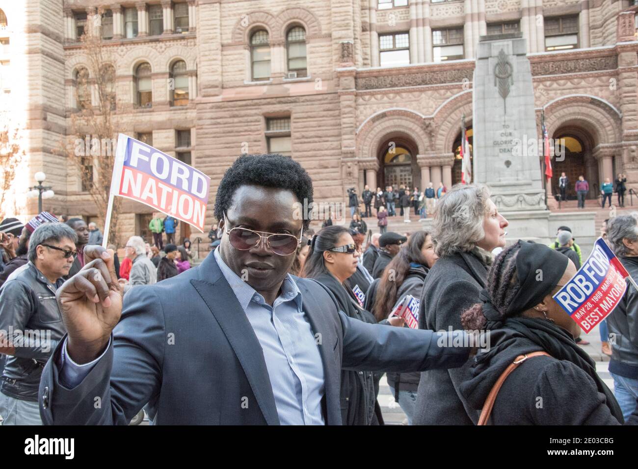 General public attending Rob Ford funeral, Toronto, Canada-March 2016 ...
