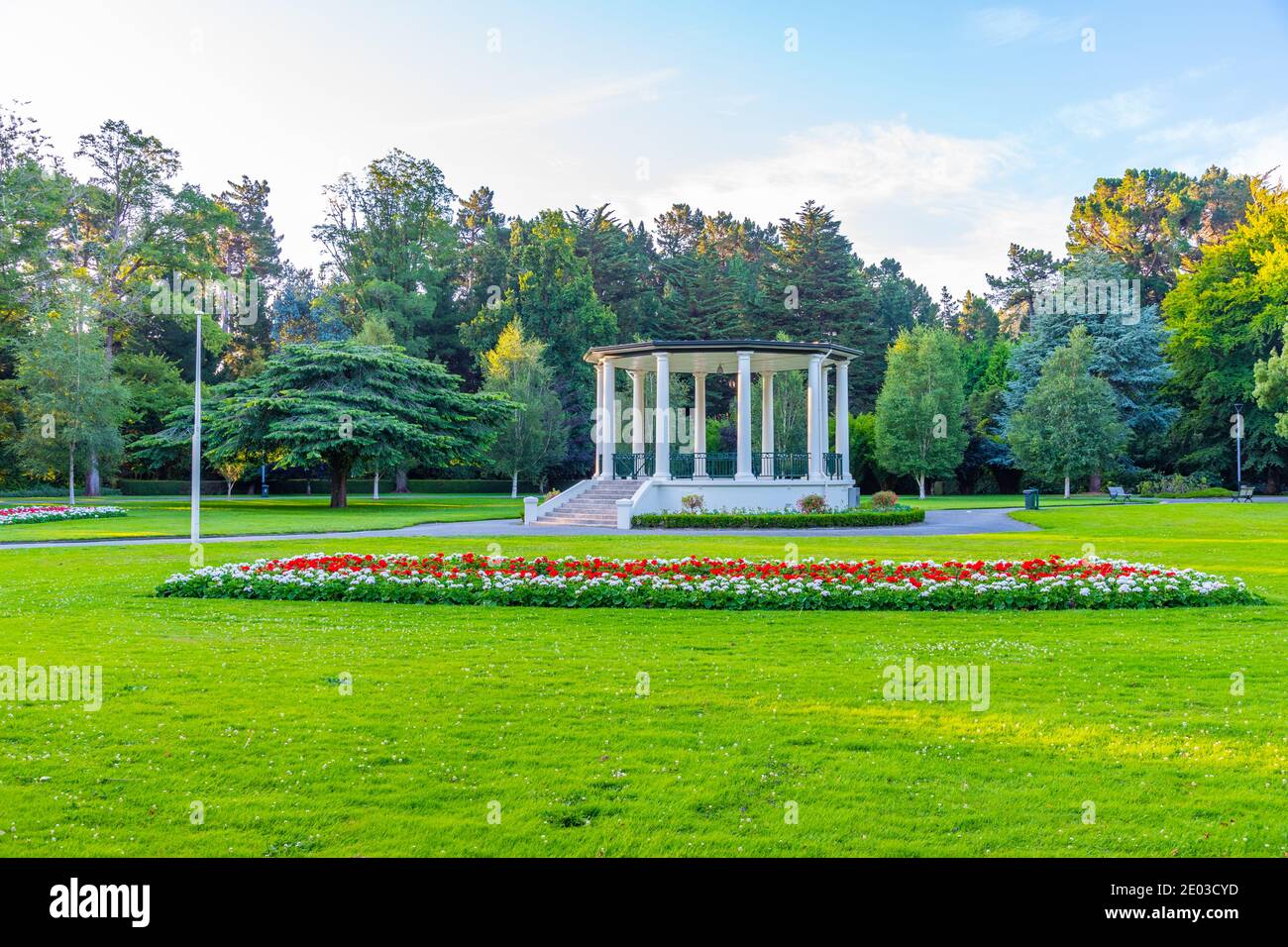White pavilion at Queens park in Invercargill, New Zealand Stock Photo ...