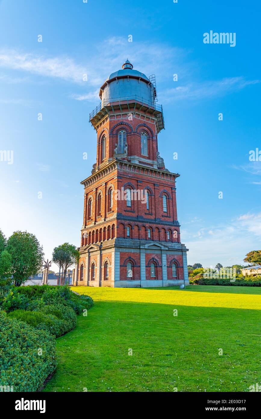 Sunset view of Invercargill Water Tower in New Zealand Stock Photo - Alamy