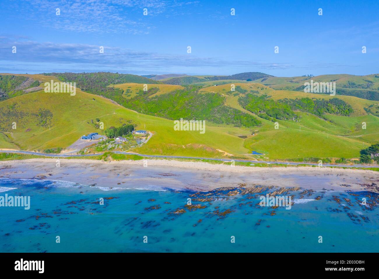 Aerial view of a Beach at Kaka point in New zealand Stock Photo - Alamy