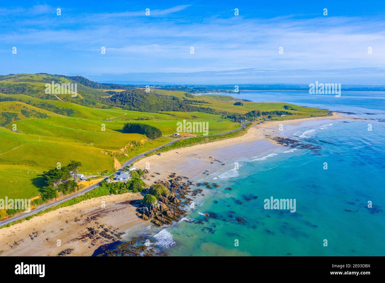 Aerial view of a Beach at Kaka point in New zealand Stock Photo - Alamy