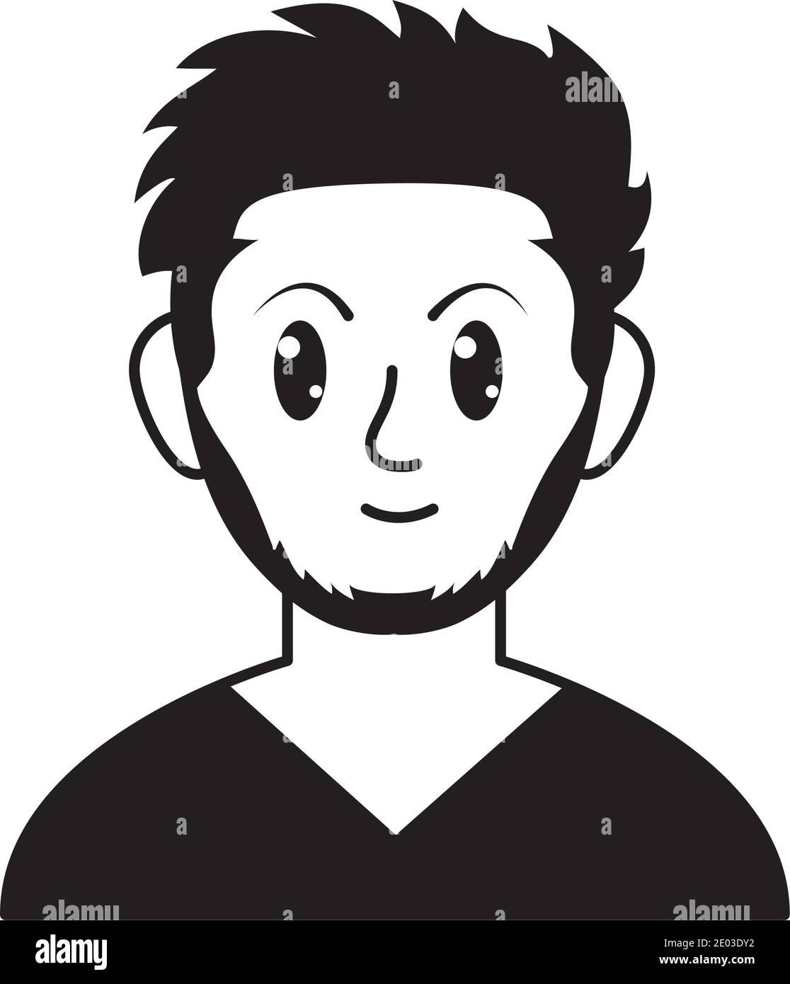 cartoon man with beard over white background, line style, vector ...