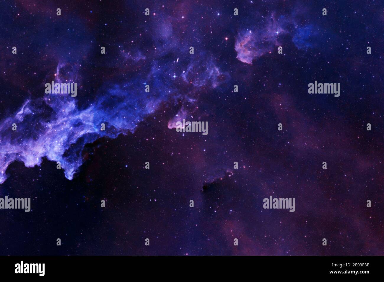 A blue galaxy with stars and nebulae. Elements of this image were ...