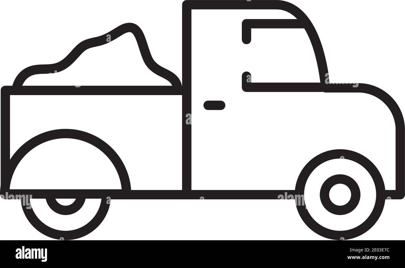 farm pick up icon over white background, half line style, vector ...