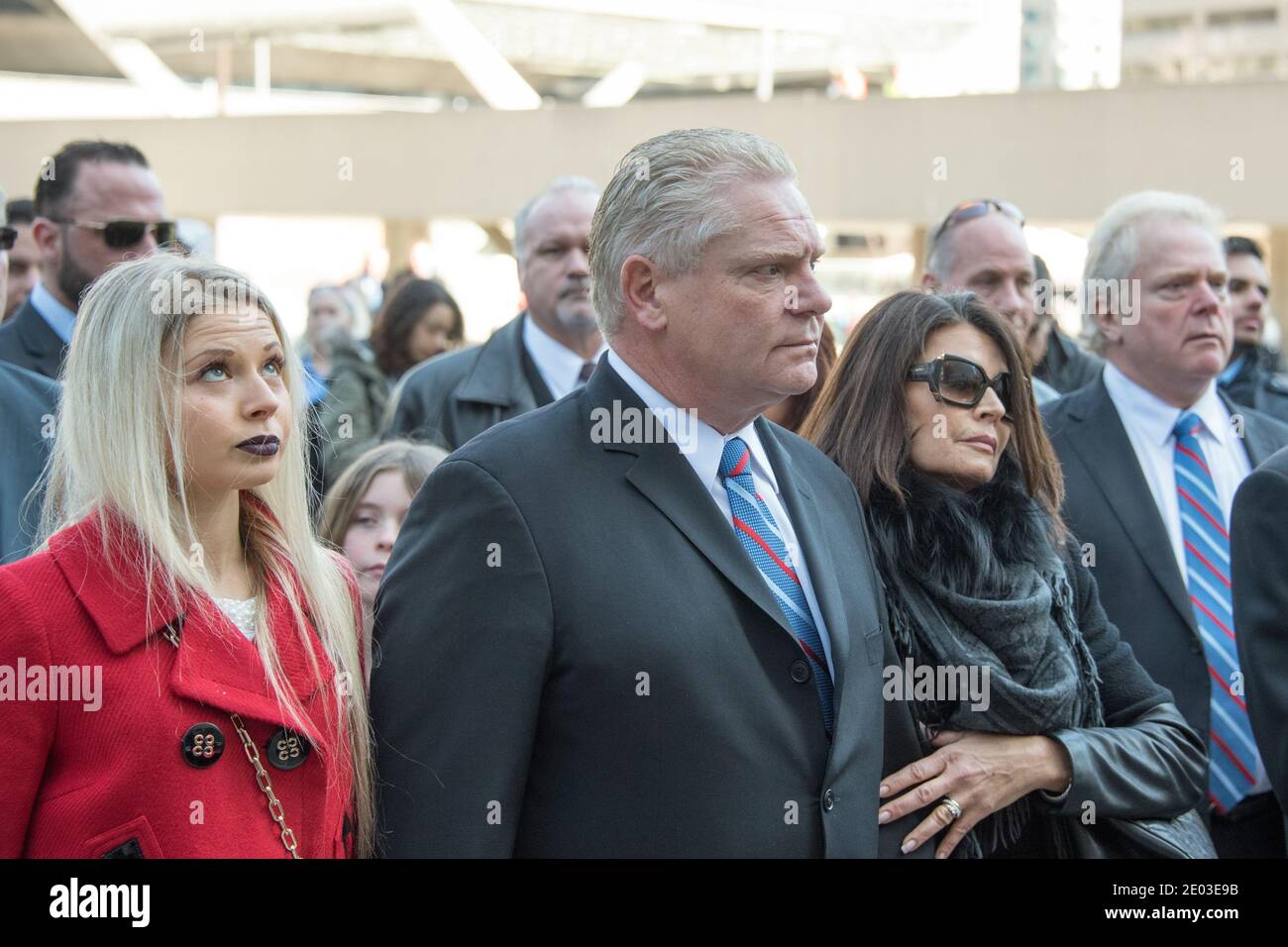 Doug Ford and family during Rob Ford's Funeral in Toronto, Canada 2016 ...