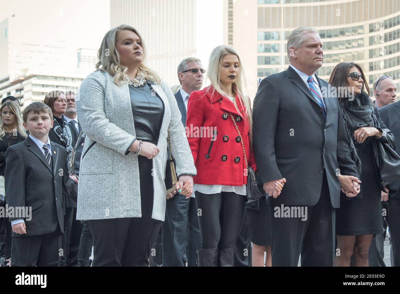 Doug Ford and family during the Rob Ford's Funeral in Toronto, Canada ...