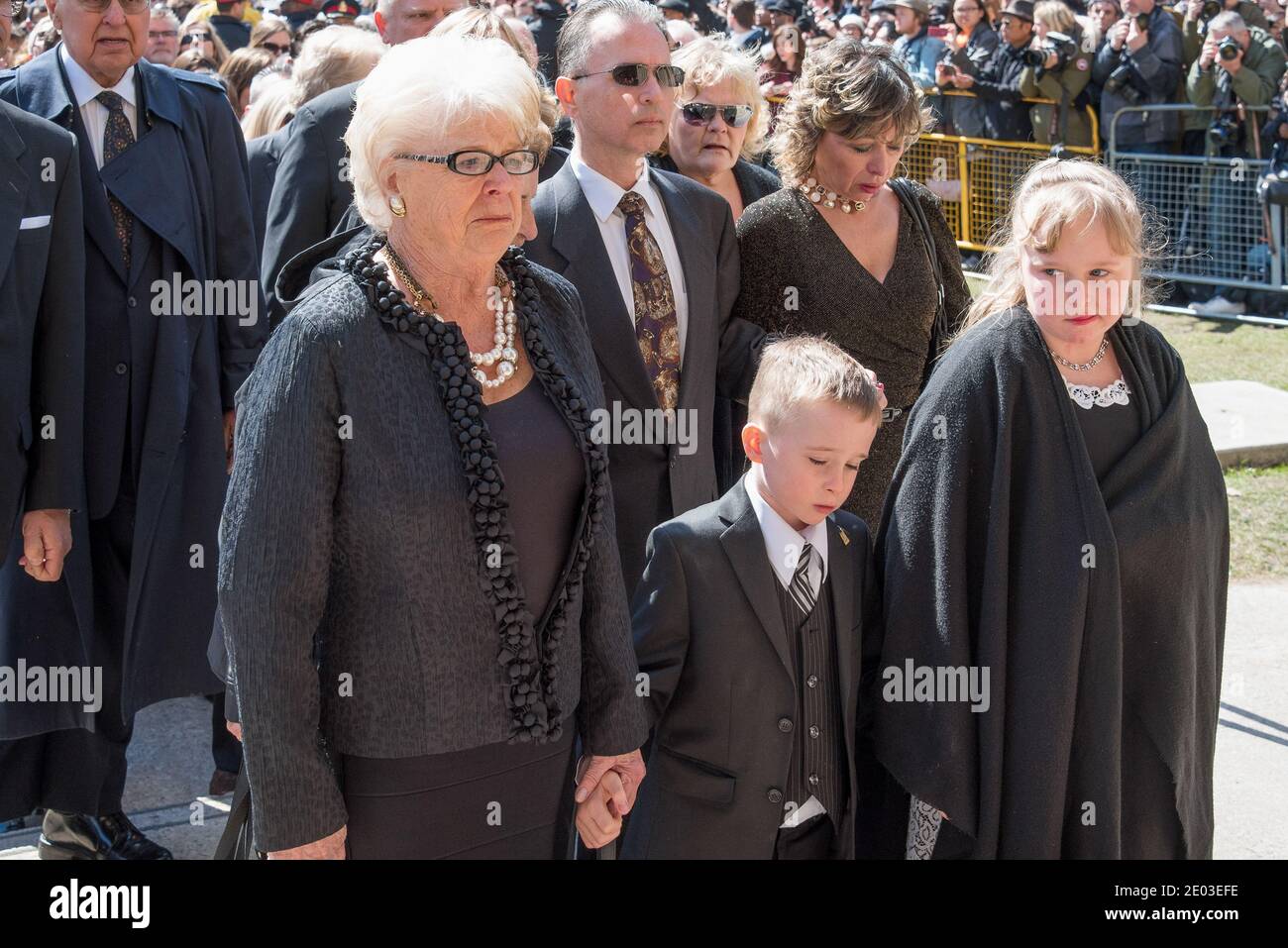 Diane Ford enters Saint James Cathedral during the funeral of her son ...