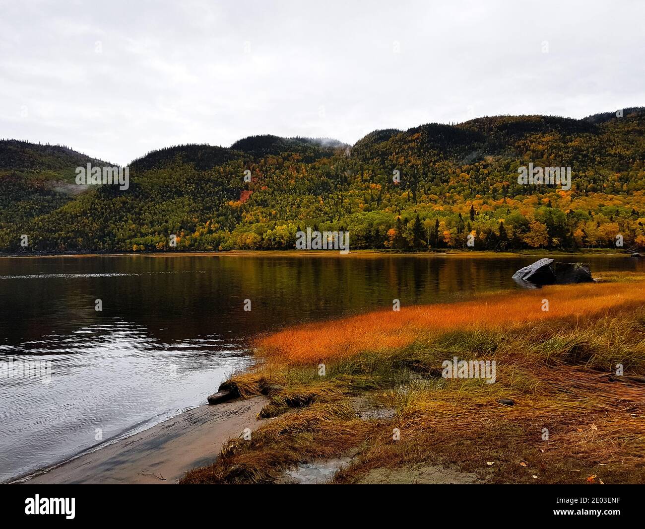 Fjord du Saguenay in Quebec with beautiful autumn colors. Nobody Stock ...