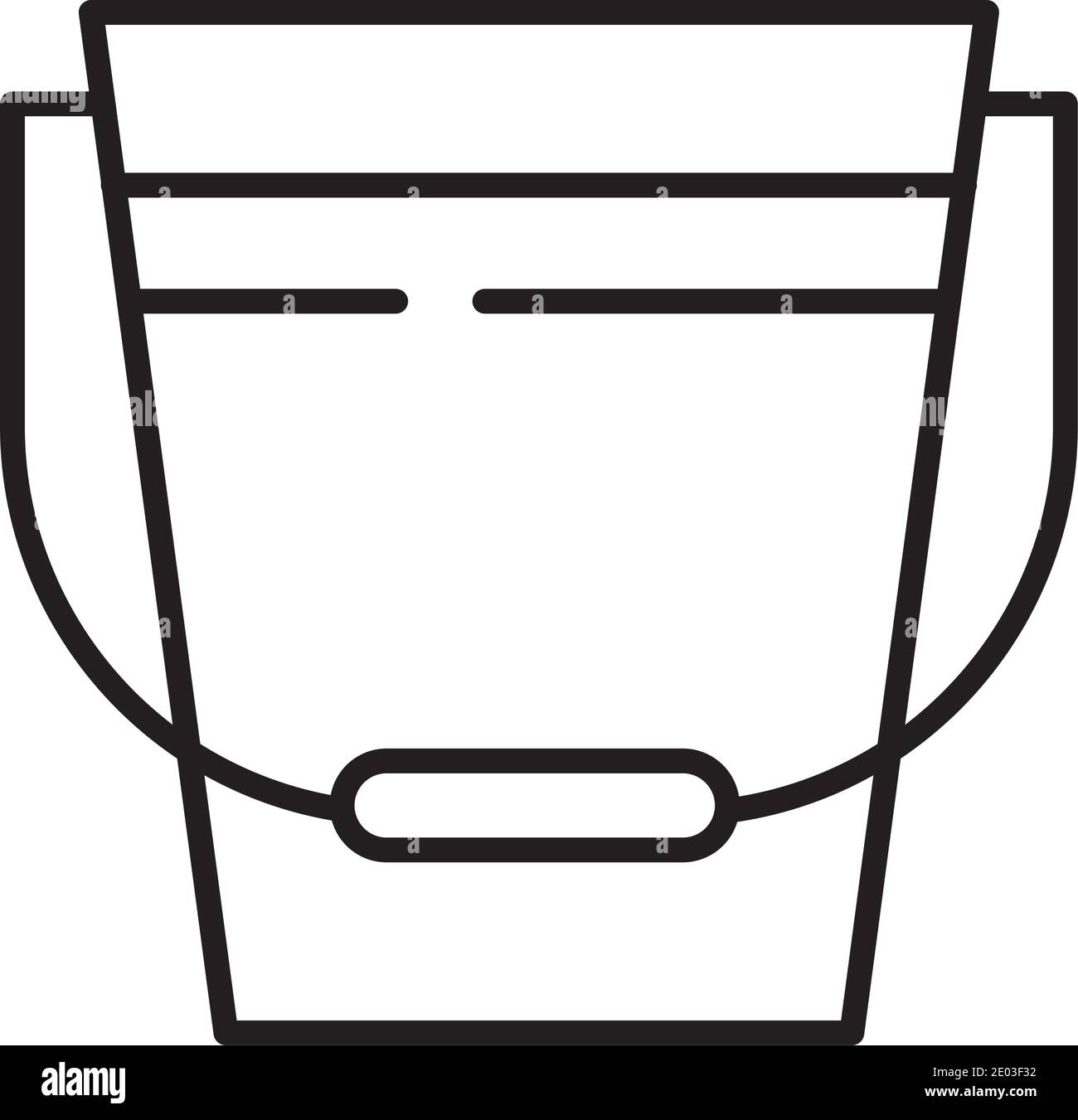 pail icon over white background, half line style, vector illustration ...