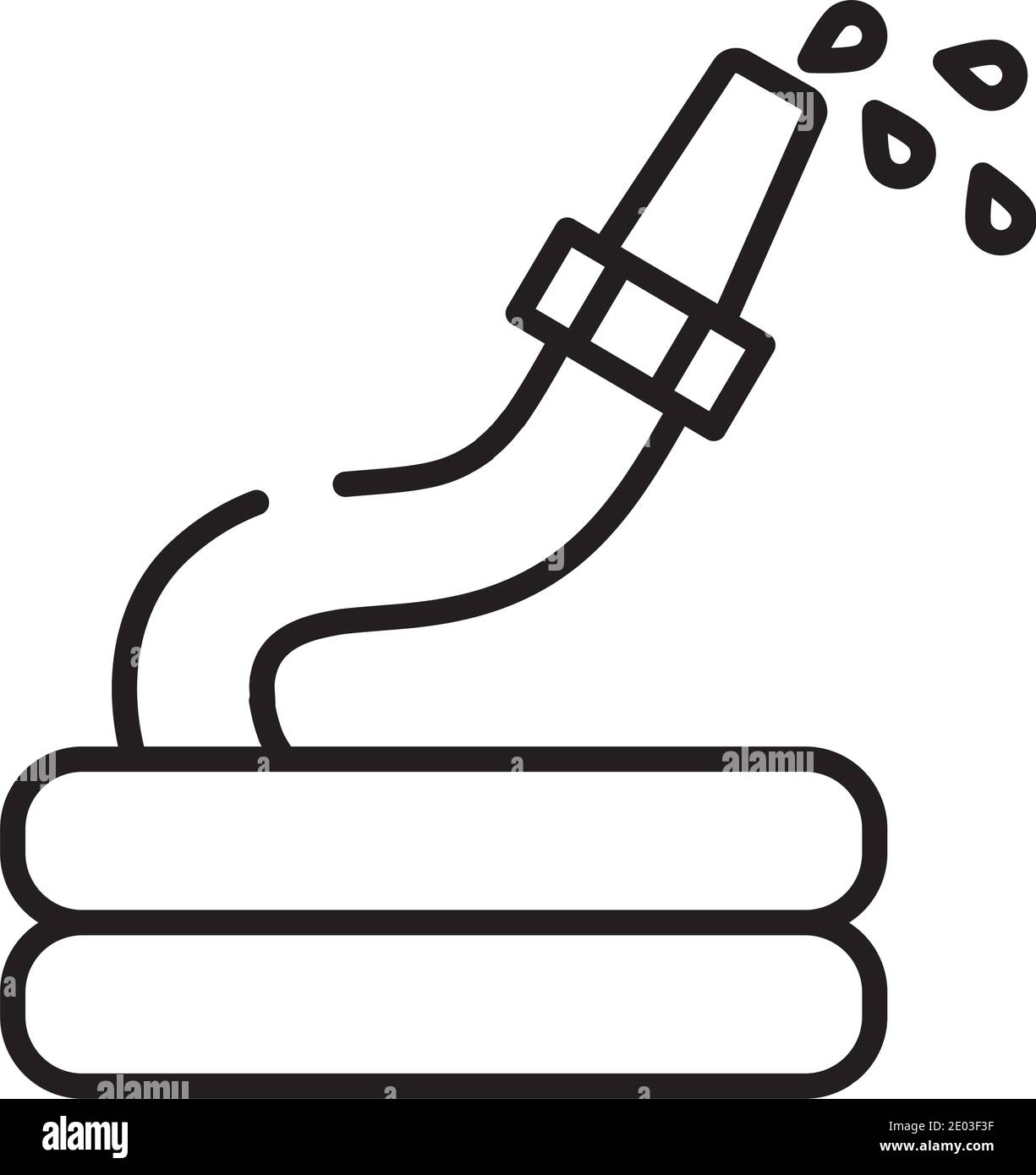 water hose icon over white background, half line style, vector ...