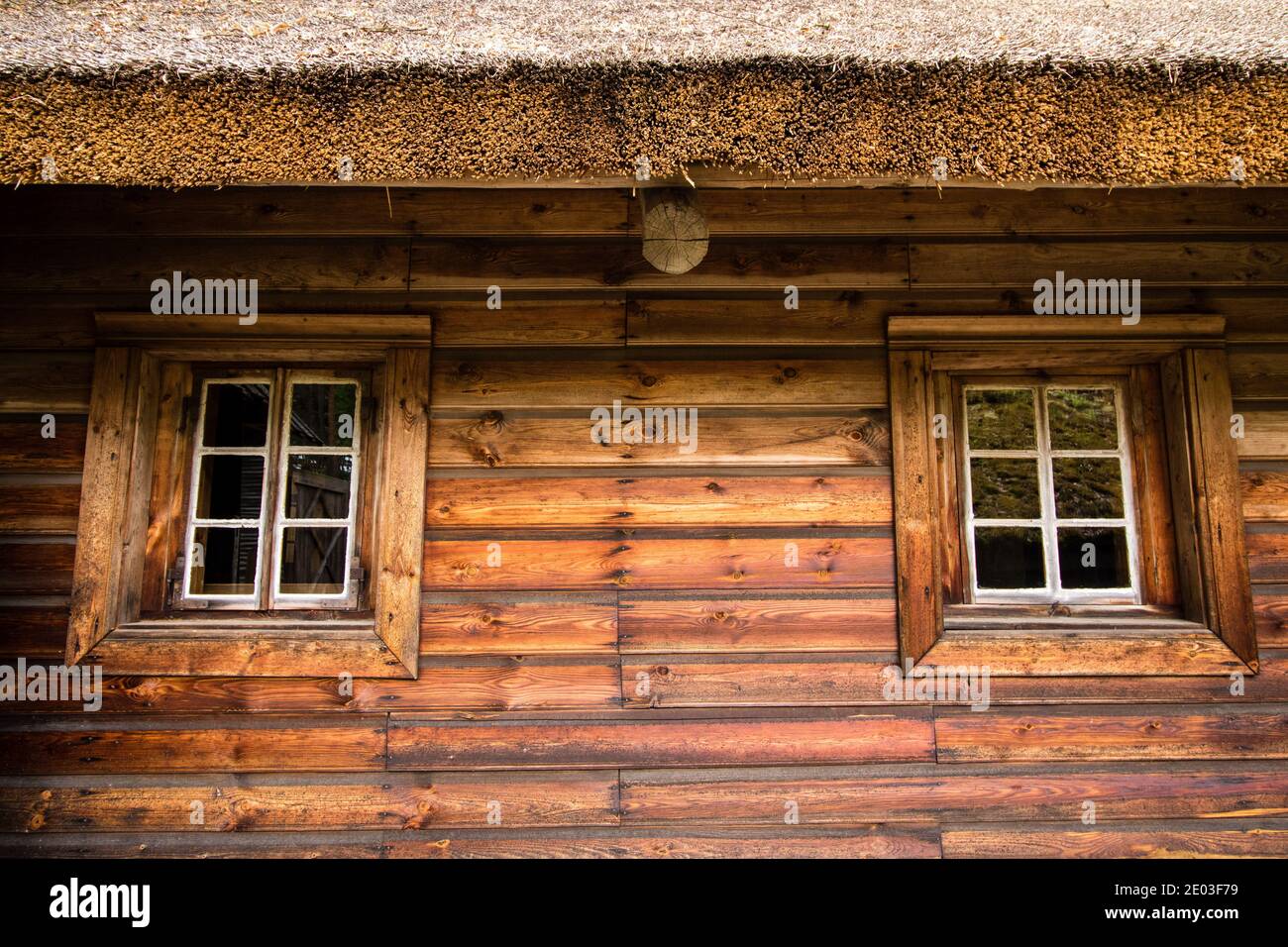 Traditional old wooden baltic house facade in detail Stock Photo - Alamy