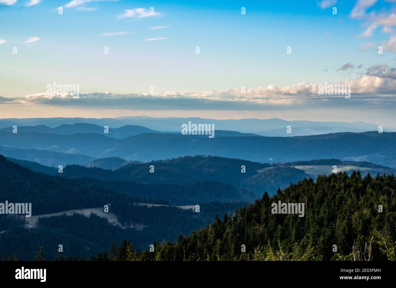 Overlooking mountain ranges landscape, Baden, Germany Stock Photo - Alamy