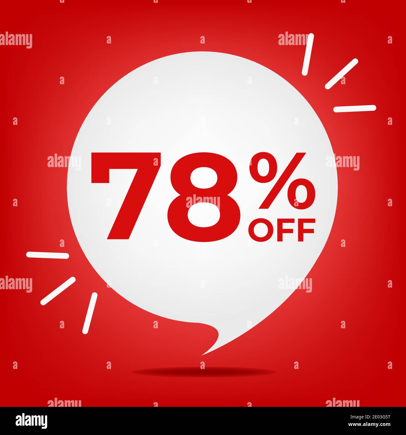 78 percent off. Banner with seventy-eight percent discount. White ...