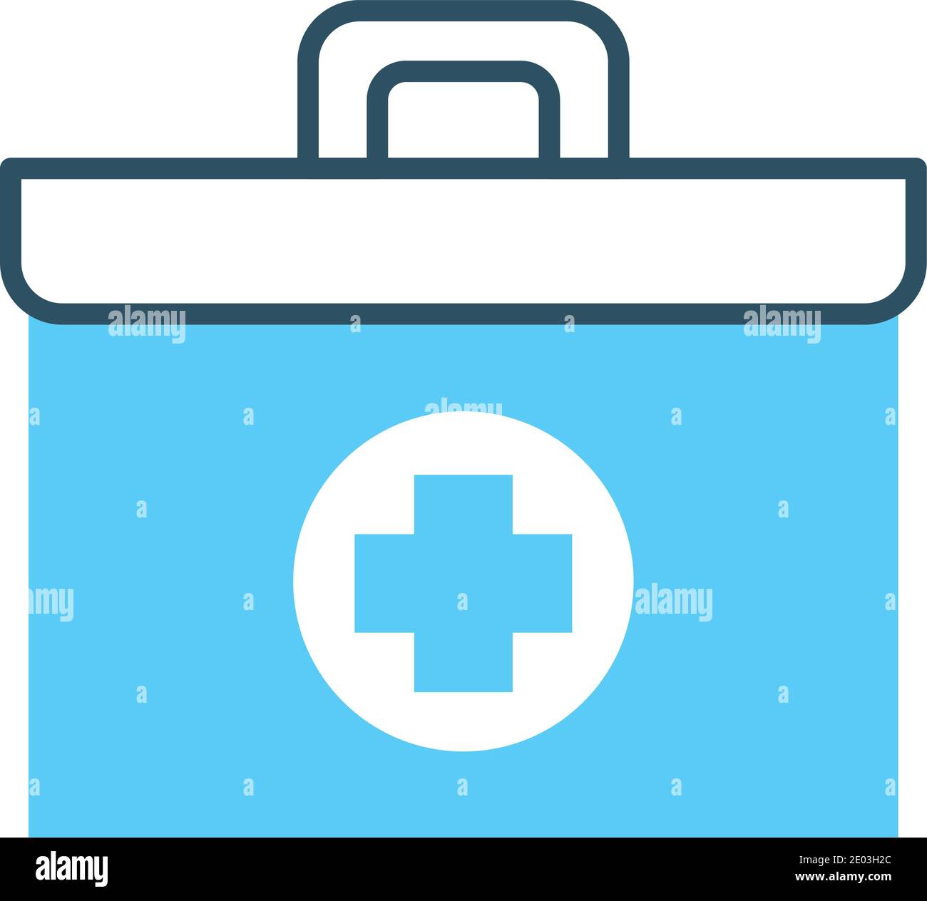 first aid box icon over white background, line style, vector ...