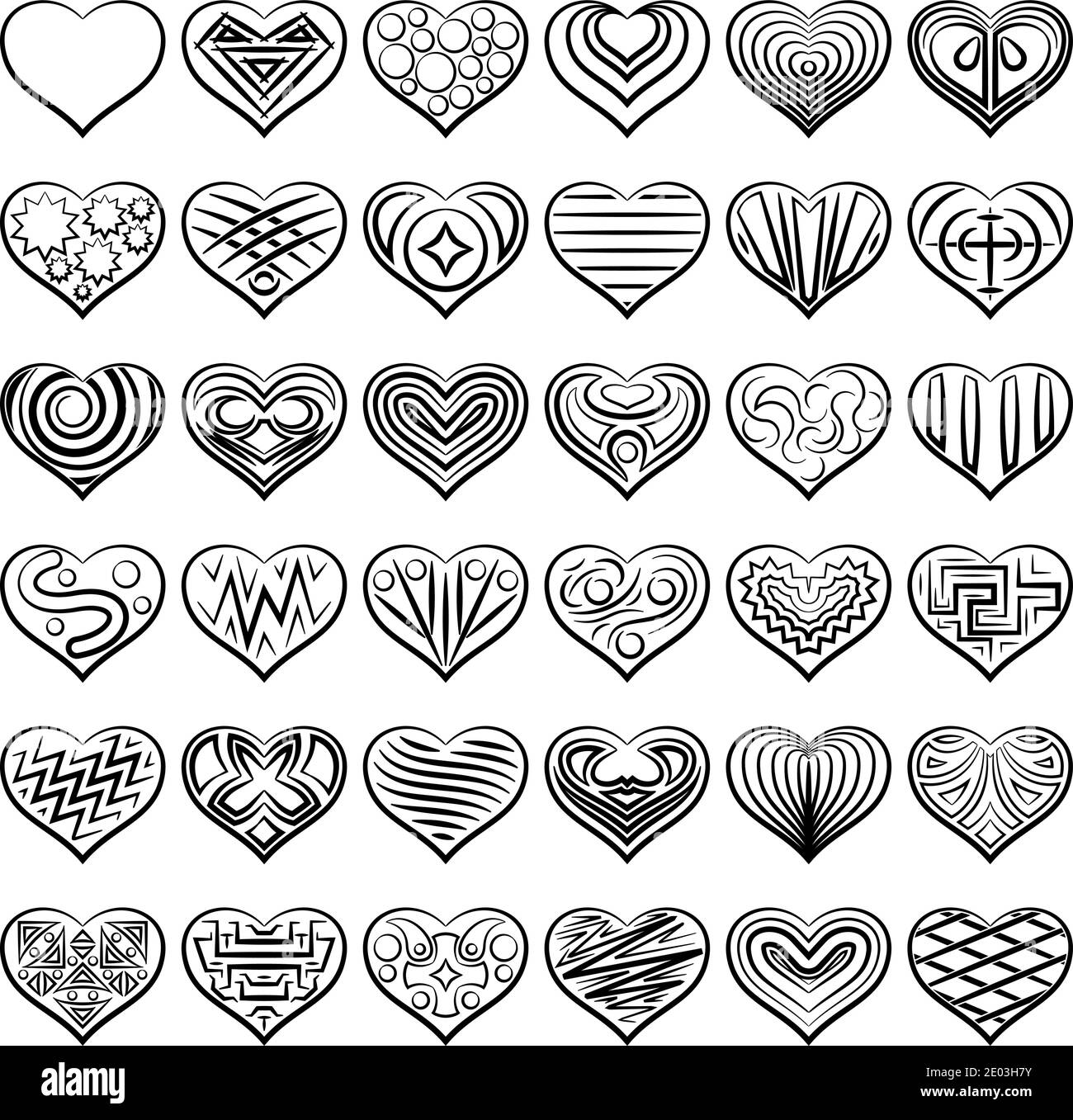 Heart patterns Black and White Stock Photos & Images - Alamy
