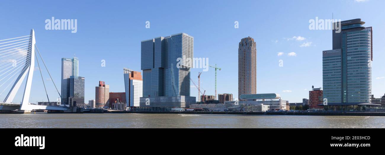 City View With Erasmusbridge, Rotterdam, Netherland, Europe Stock Photo ...