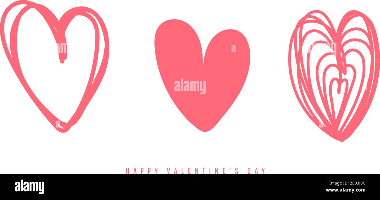 Collection of decorative heart icons isolated on white background Stock ...