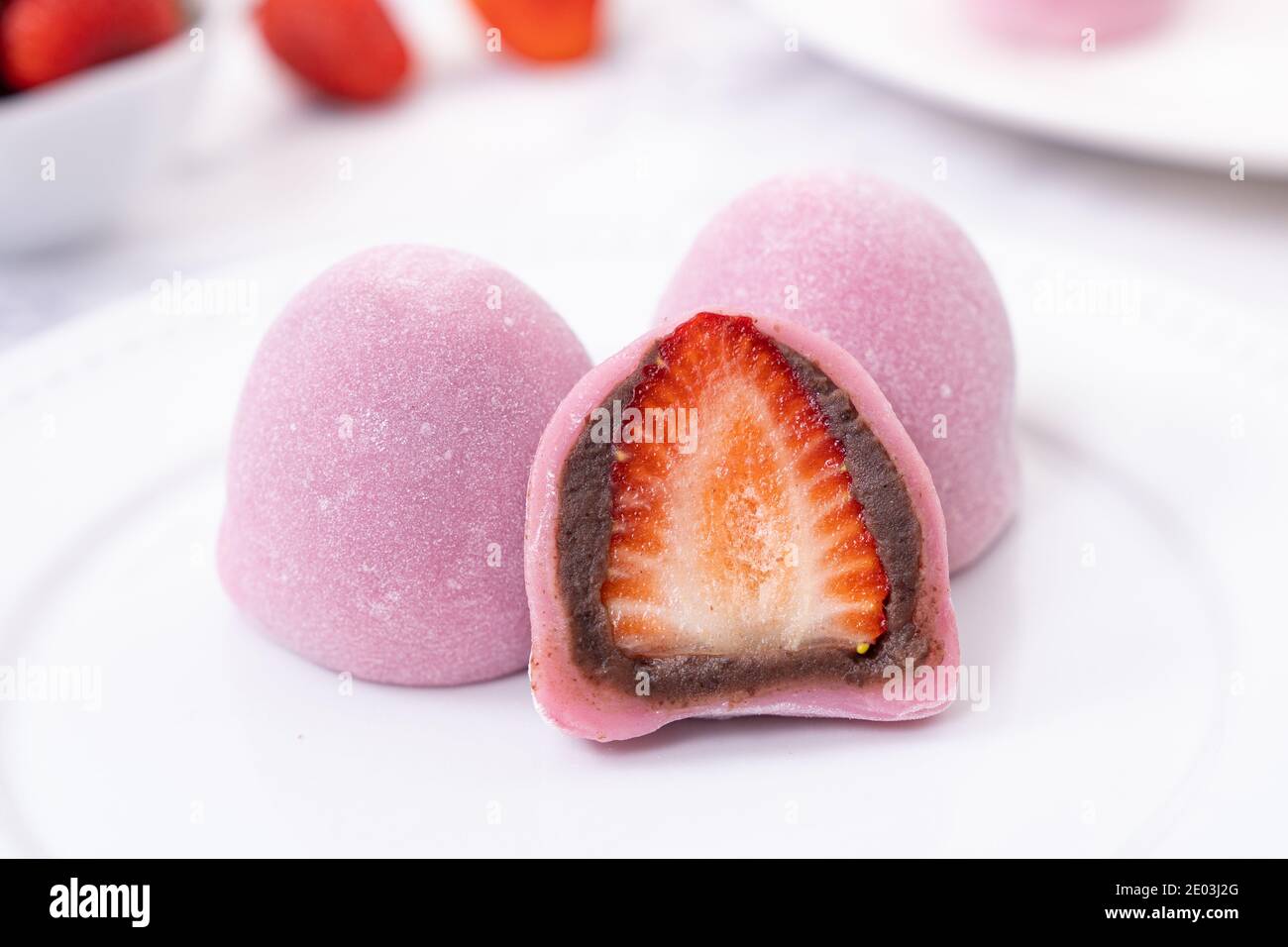 Japanese traditional sweet daifuku with fresh strawberry Stock Photo ...