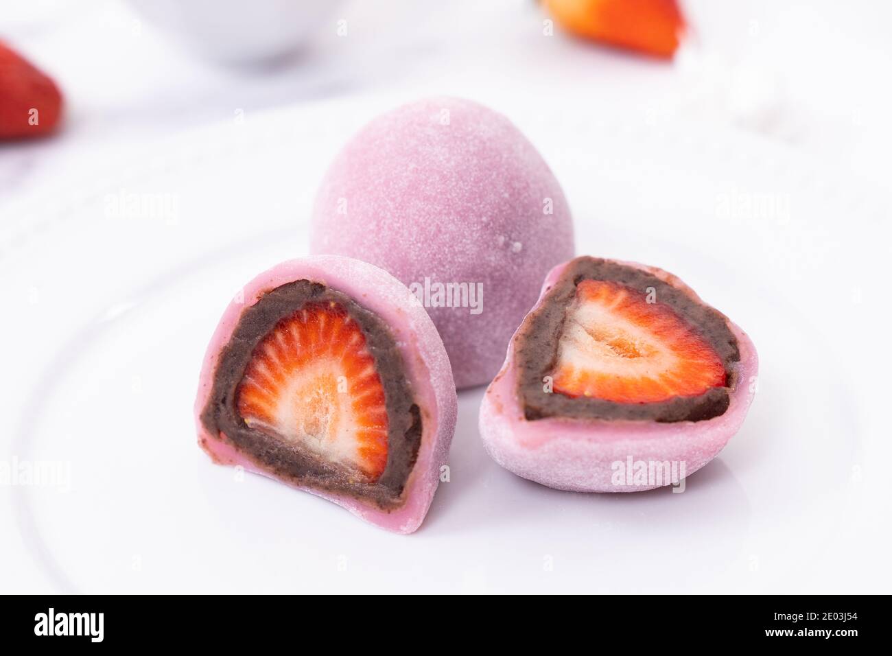 Japanese traditional sweet daifuku with fresh strawberry Stock Photo ...