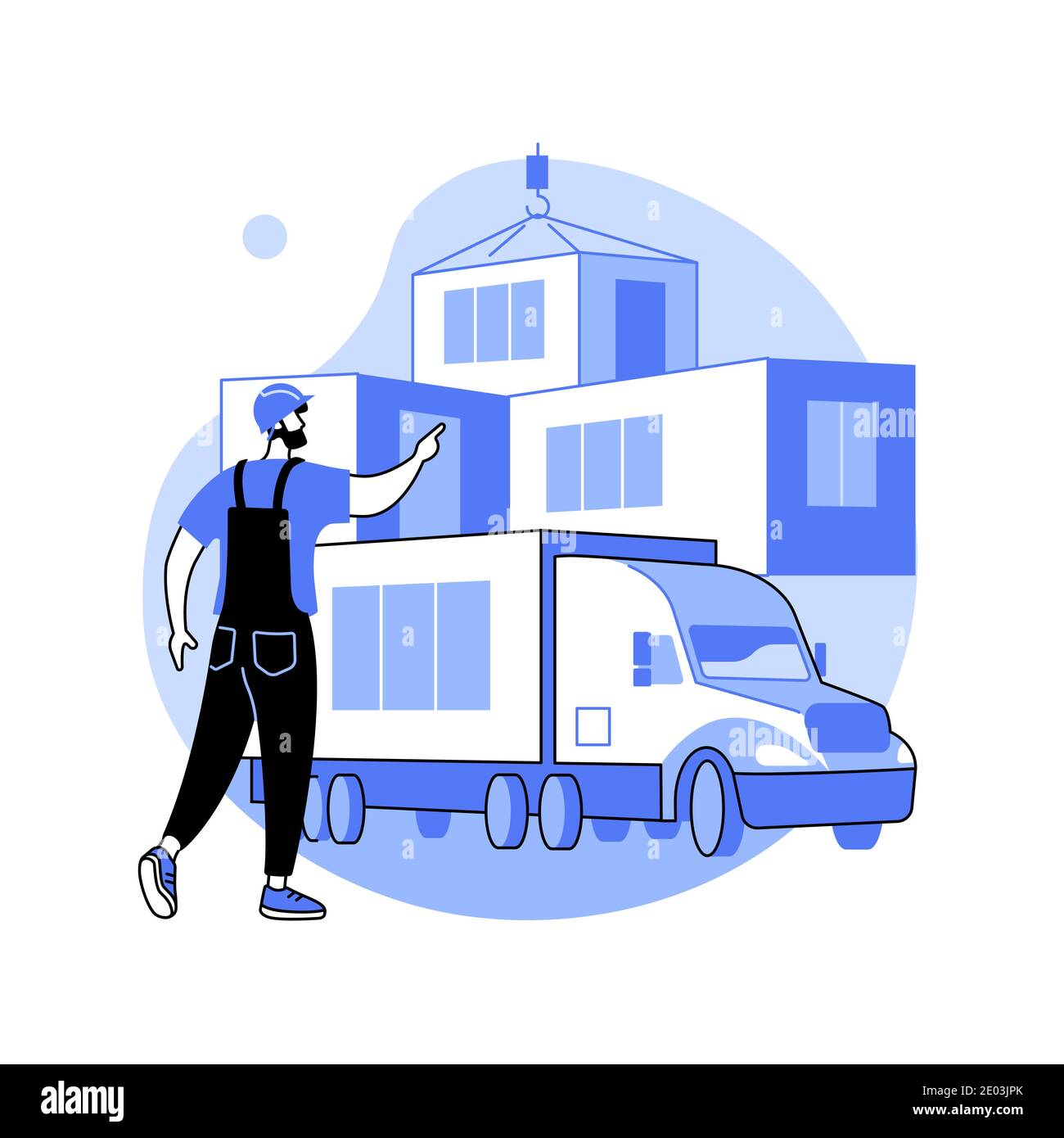 Modular home abstract concept vector illustration Stock Vector Image ...