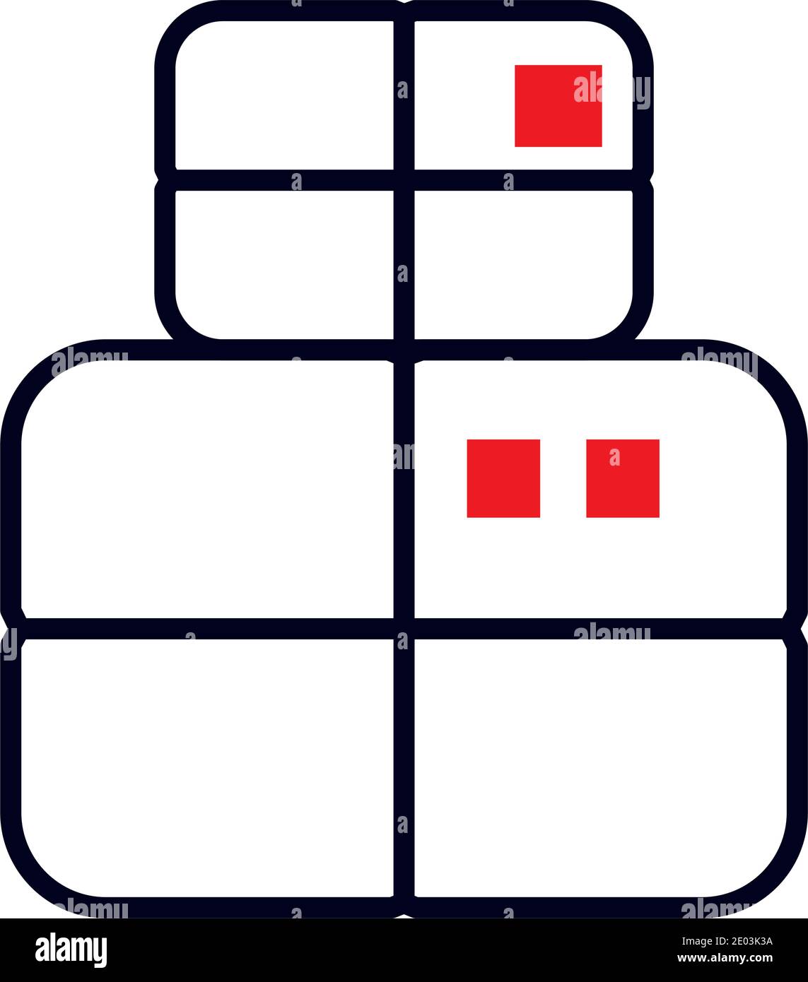 mail boxes stack icon over white background, half line half color style ...