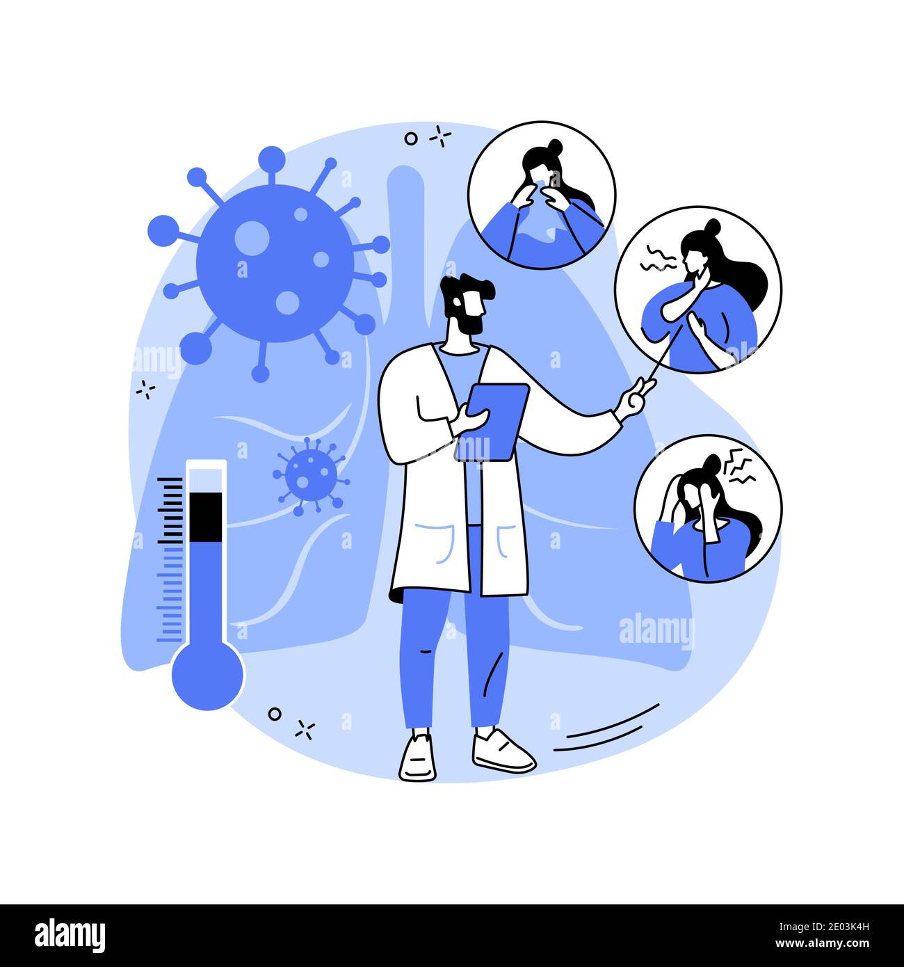 Coronavirus symptoms abstract concept vector illustration Stock Vector ...