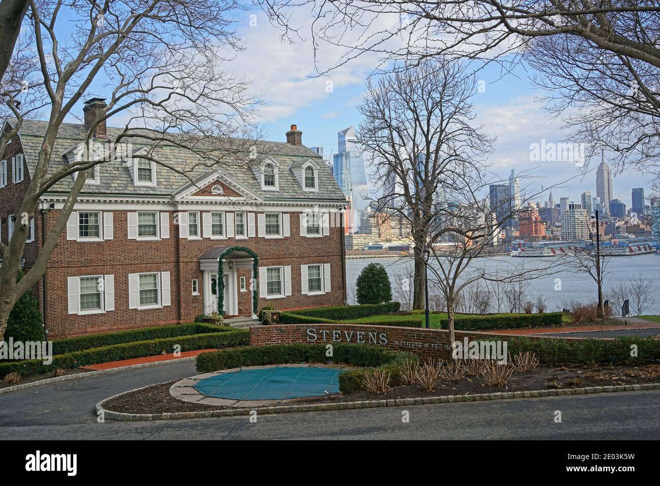 Hoboken, NJ, USA - December 28, 2020: The park-like campus of the ...