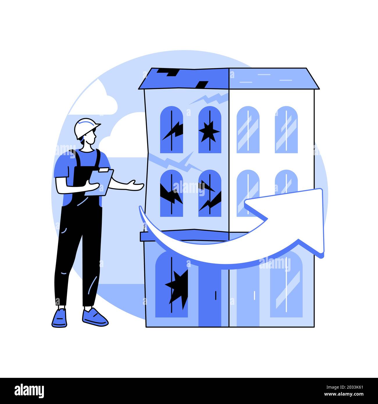 Old buildings modernization abstract concept vector illustration Stock ...