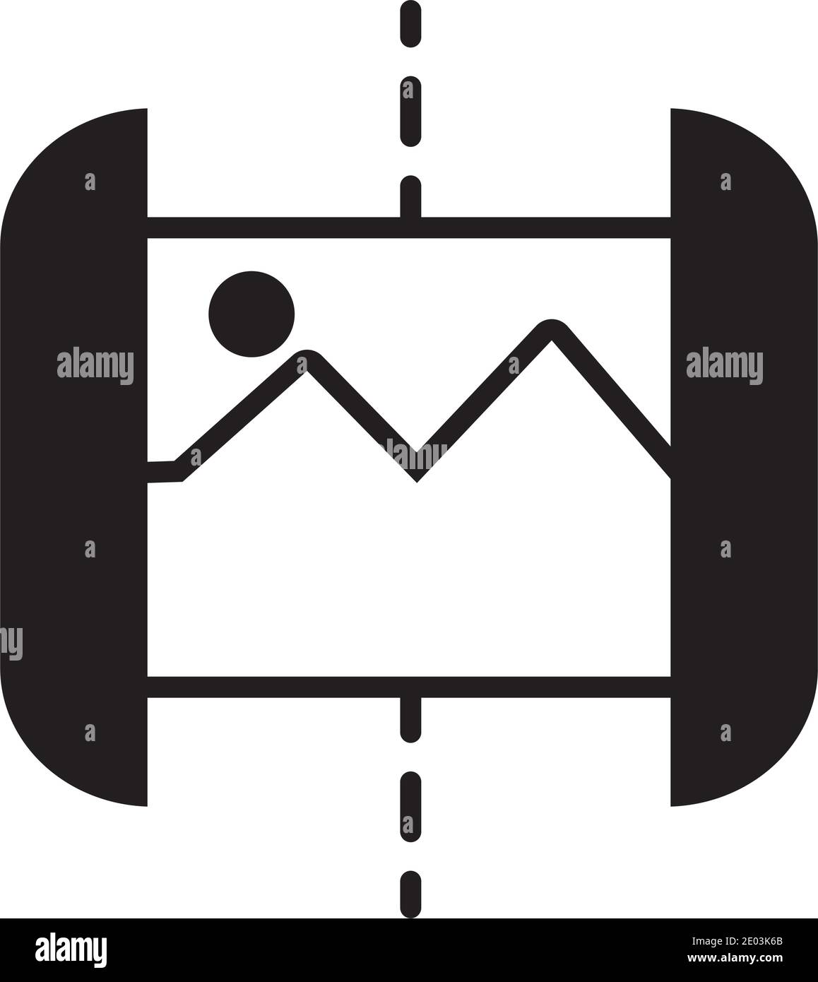 augmented reality picture icon over white background, line style ...