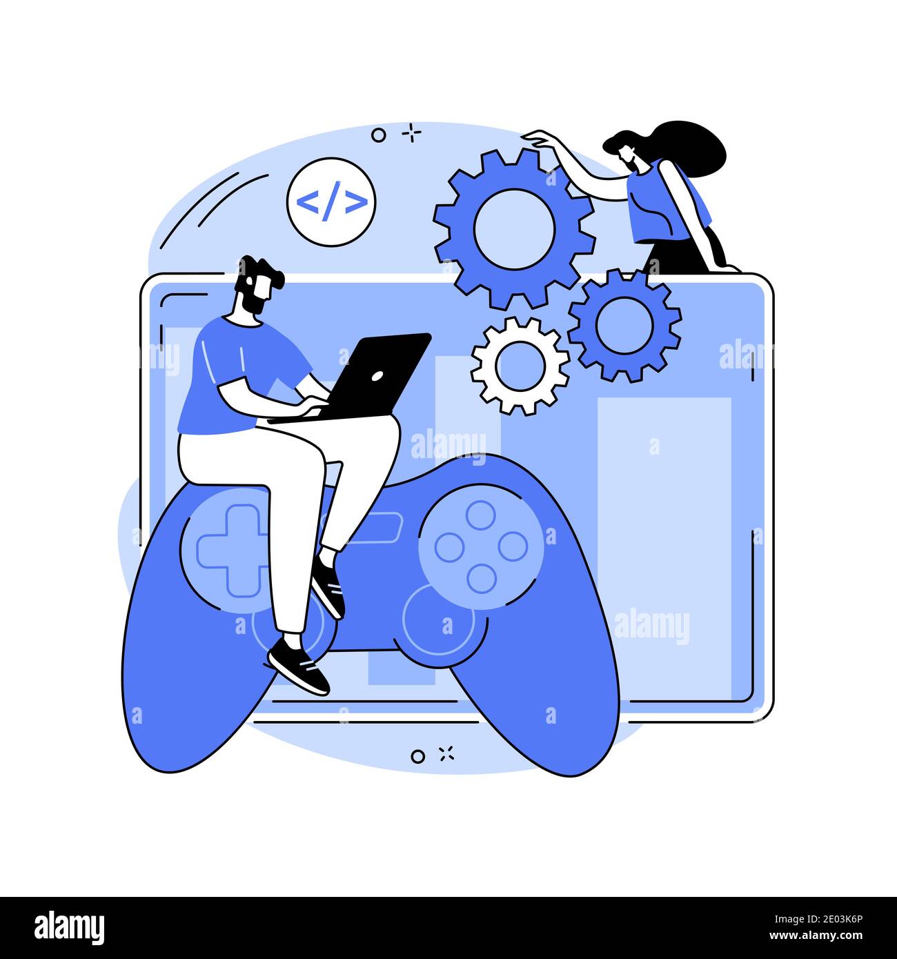 Computer games development abstract concept vector illustration Stock ...