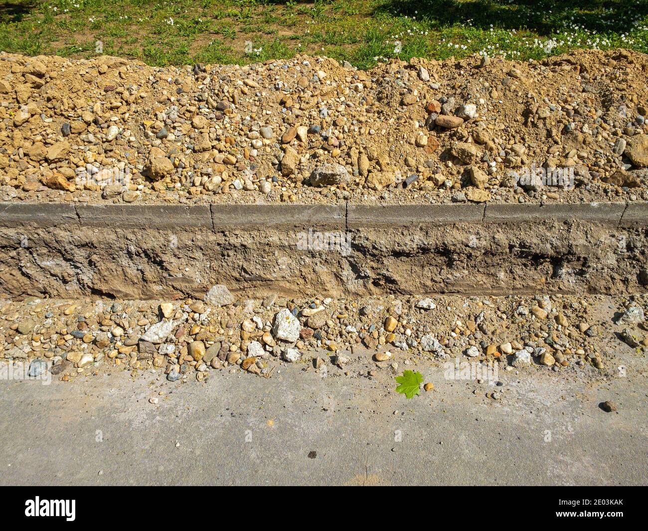 Digging Trench Under Sidewalk for Pipe Pass Stock Photo - Alamy Digging Trench Under Sidewalk for Pipe Pass Stock Photo - Alamy