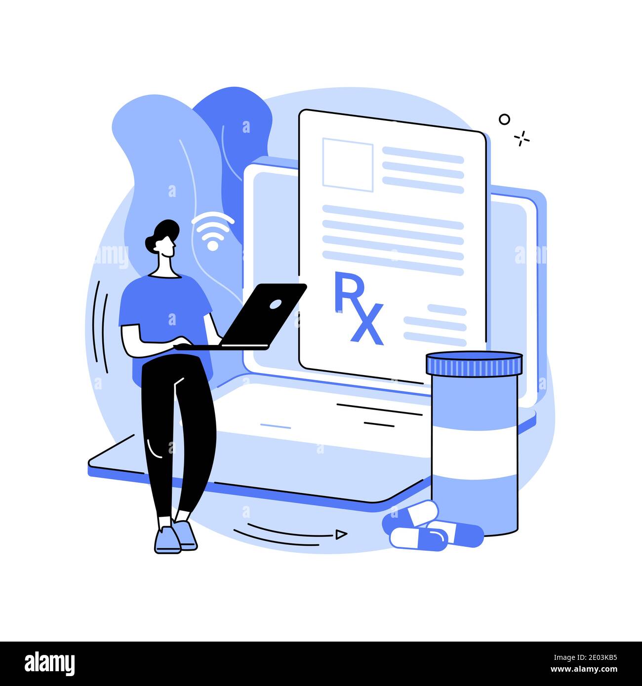 Online prescription system abstract concept vector illustration Stock ...