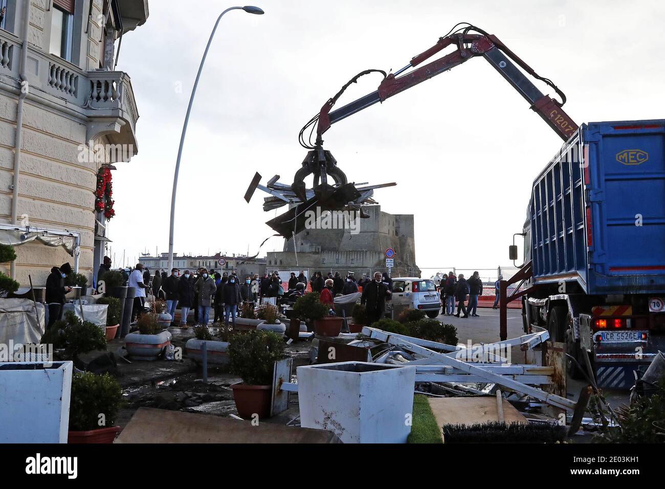 Naples bad weather storm on the seafront enormous damage especially to ...