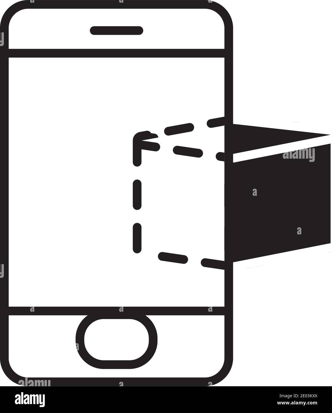 augmented reality in smartphone over white background, line style ...