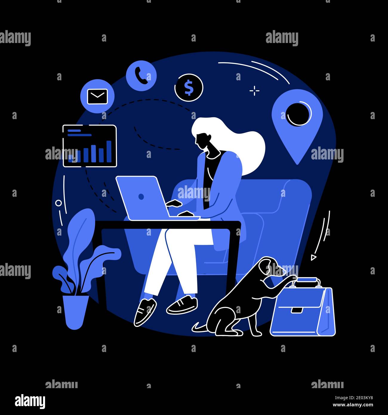 Remote worker abstract concept vector illustration Stock Vector Image ...