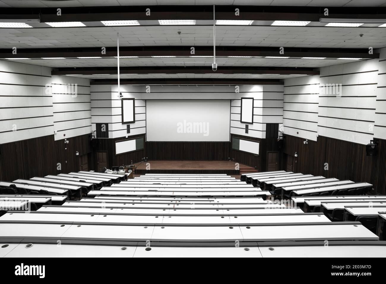 Movie theatre interior. screen, chairs and curtain Stock Photo - Alamy
