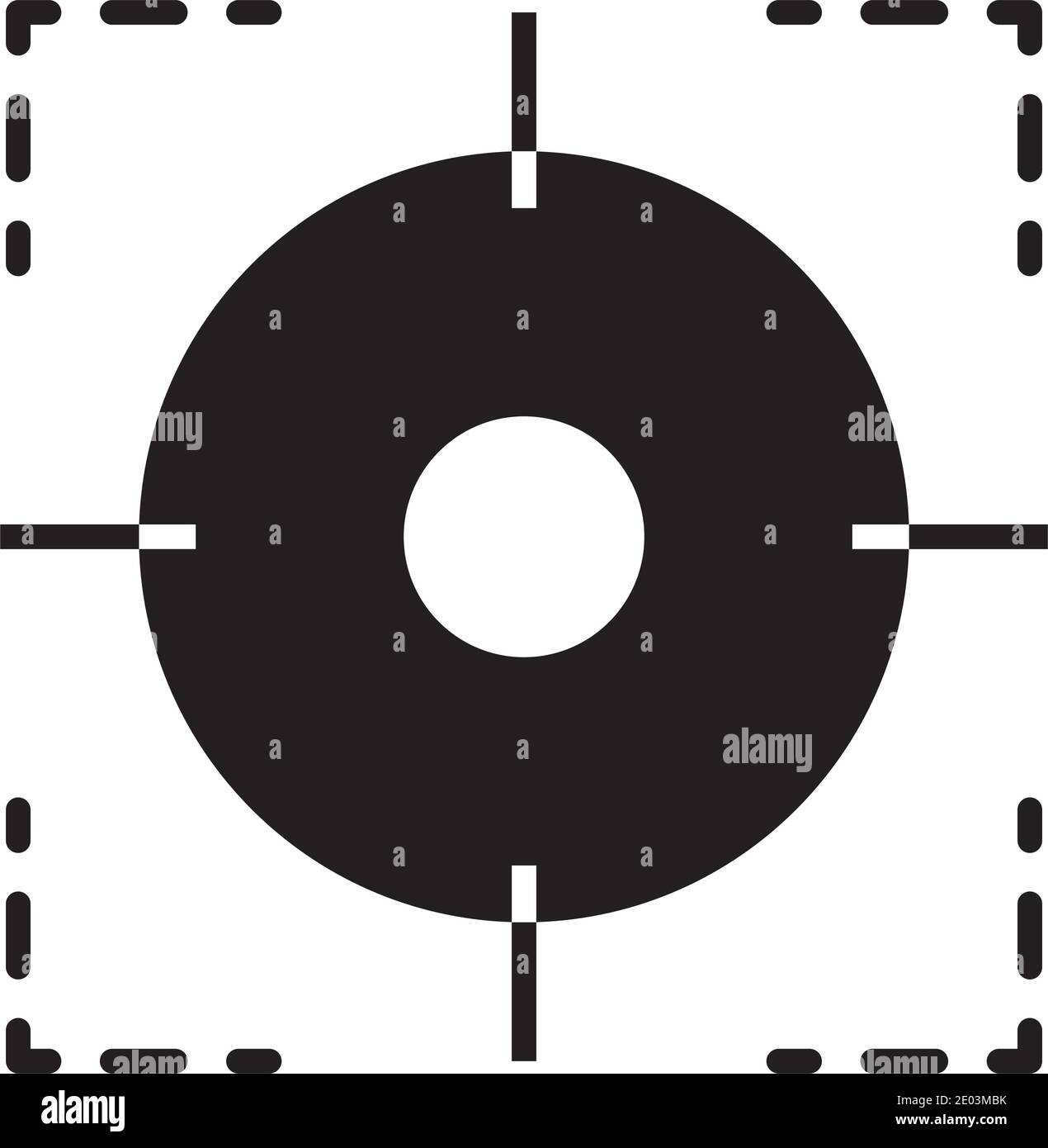 augmented reality design, target icon over white background, line style ...