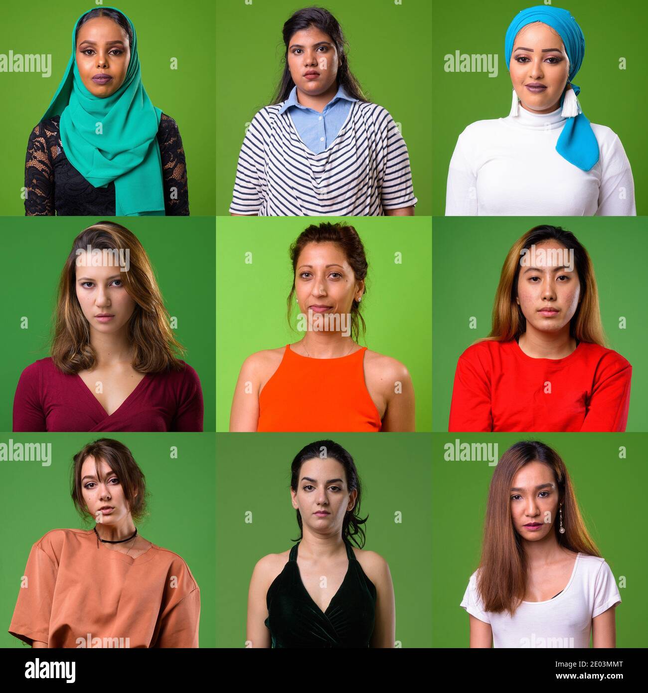 Collage of different women face hi-res stock photography and images - Alamy